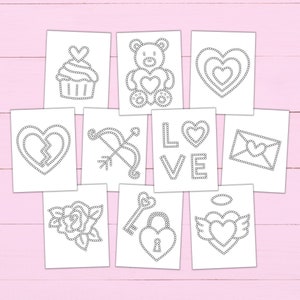 Valentine's Day Q-tip Tracing Sheets - Printable Preschool Worksheets ...