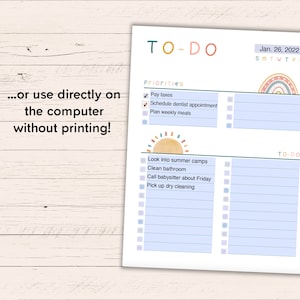 Printable Boho To-do List - US Letter + A4 - Editable Instant Download ...