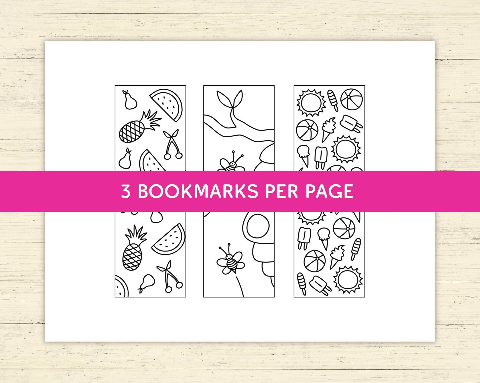 Printable Summer Coloring Bookmarks Set of 6 PDF Instant - Etsy Canada