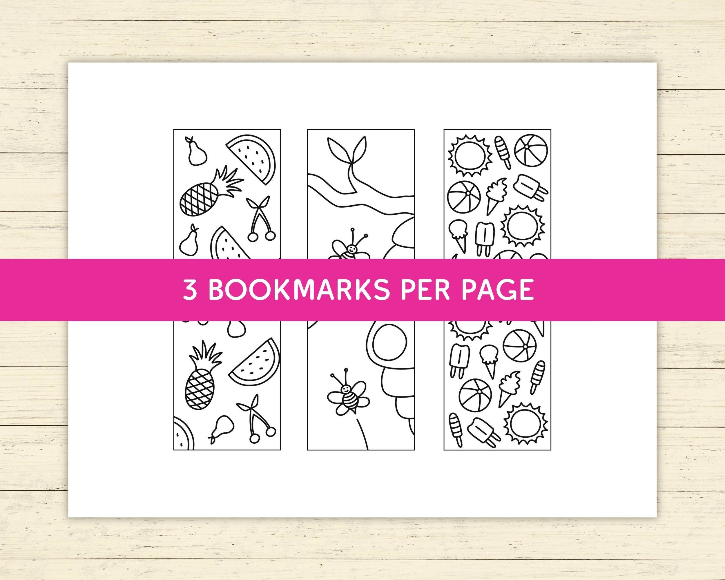 Printable Summer Coloring Bookmarks Set of 6 PDF Instant - Etsy