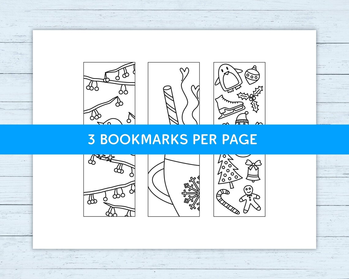Printable Winter Coloring Bookmarks Set of 6 PDF Instant - Etsy Canada