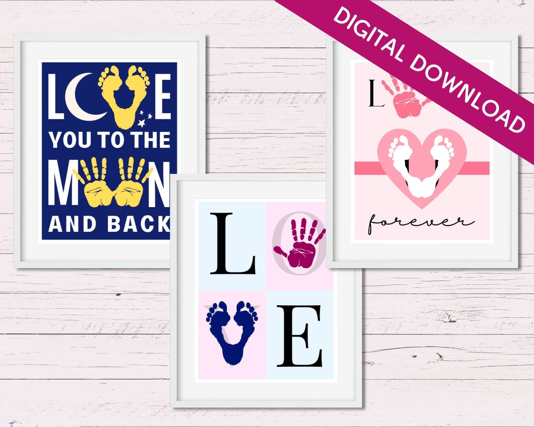Printable Baby Handprint Footprint Craft Template Bundle - Etsy