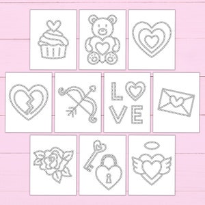 Valentine's Day Q-tip Tracing Sheets - Printable Preschool Worksheets ...