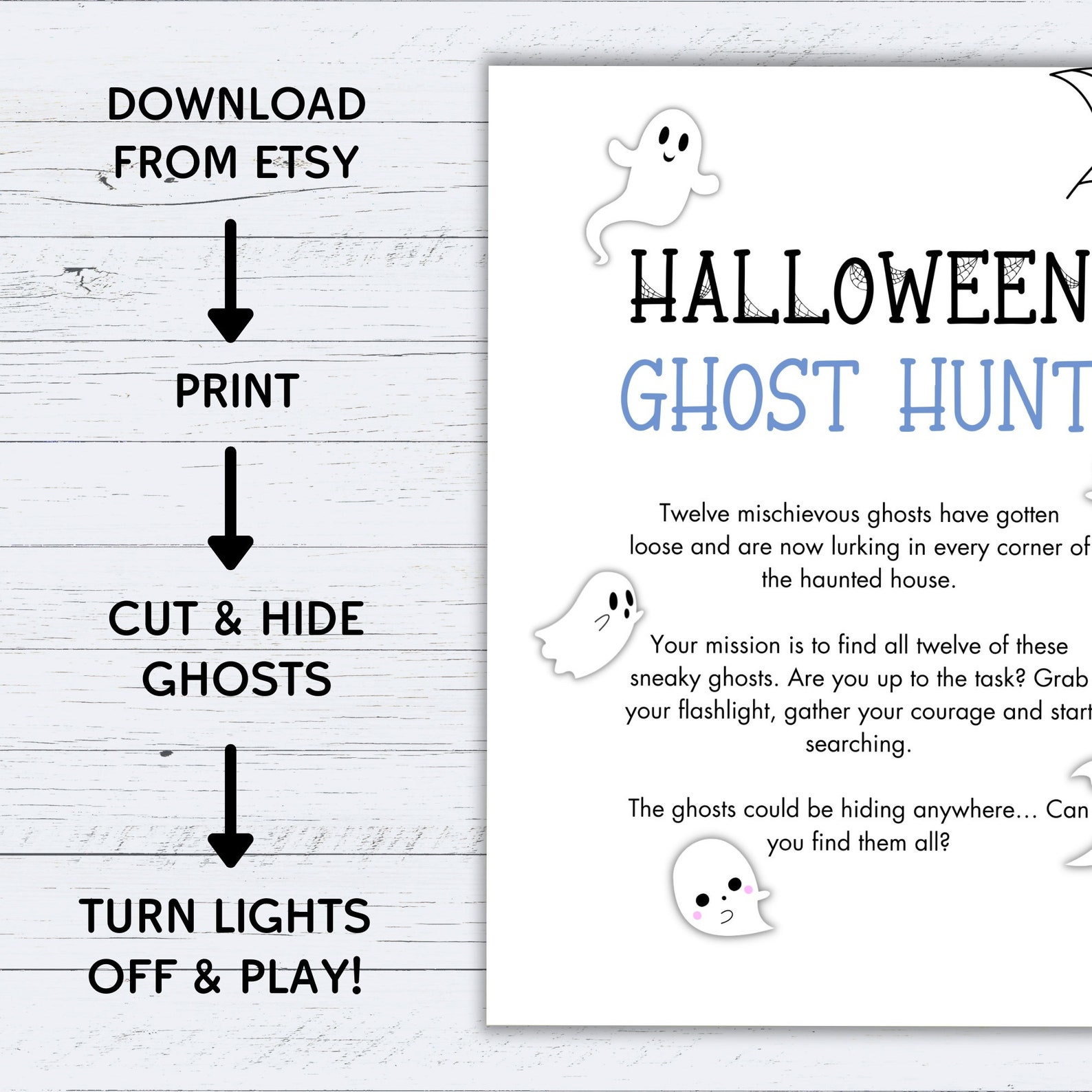 Printable Ghost Scavenger Hunt Game - Halloween Party Game for Kids ...