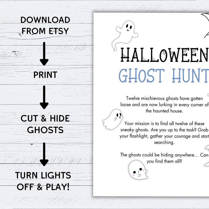 Printable Ghost Scavenger Hunt Game - Halloween Party Game for Kids ...