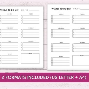 Printable Weekly To-do List Blank Fillable PDF Weekly - Etsy