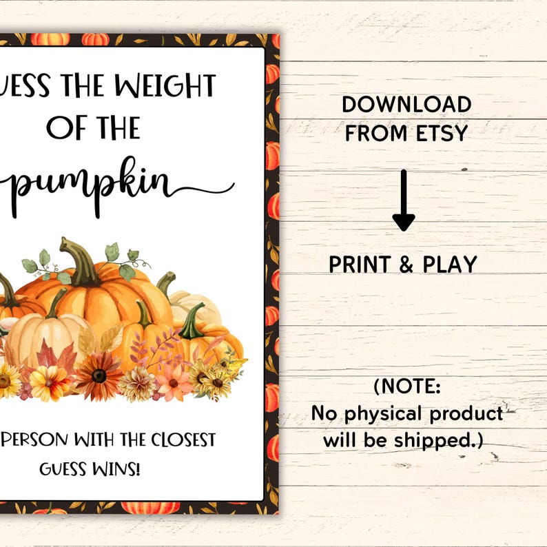 Pumpkin Guessing Game - Printable Halloween Party Game - Classroom Game ...