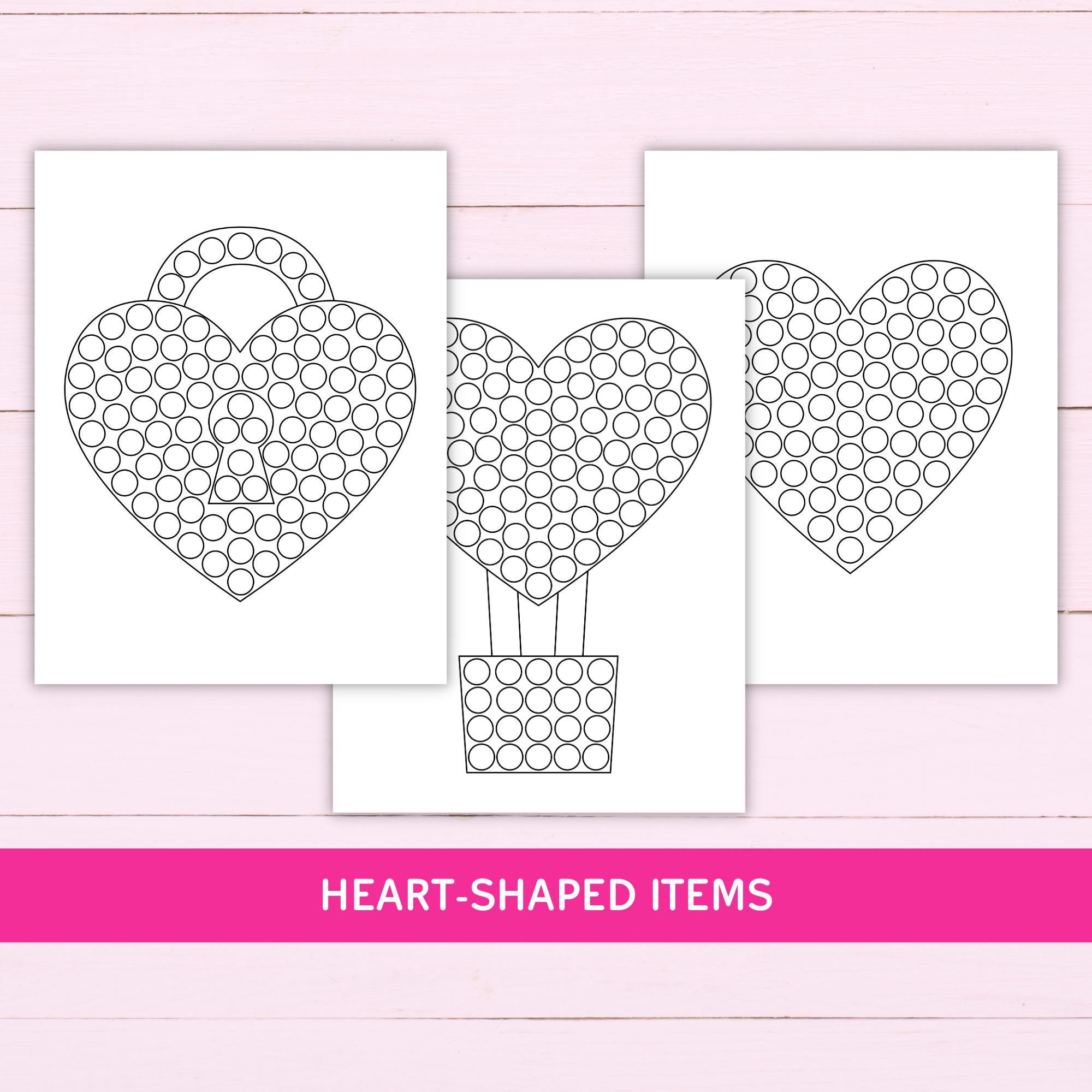 Valentine's Day Dot Marker Coloring Pages - Dot Marker Worksheets ...