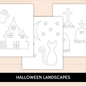 Printable Halloween Trace & Color Sheets Tracing Worksheets - Etsy Canada