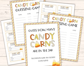 Printable Halloween Candy Corn Guessing Game, Class Activity, Guess How ...