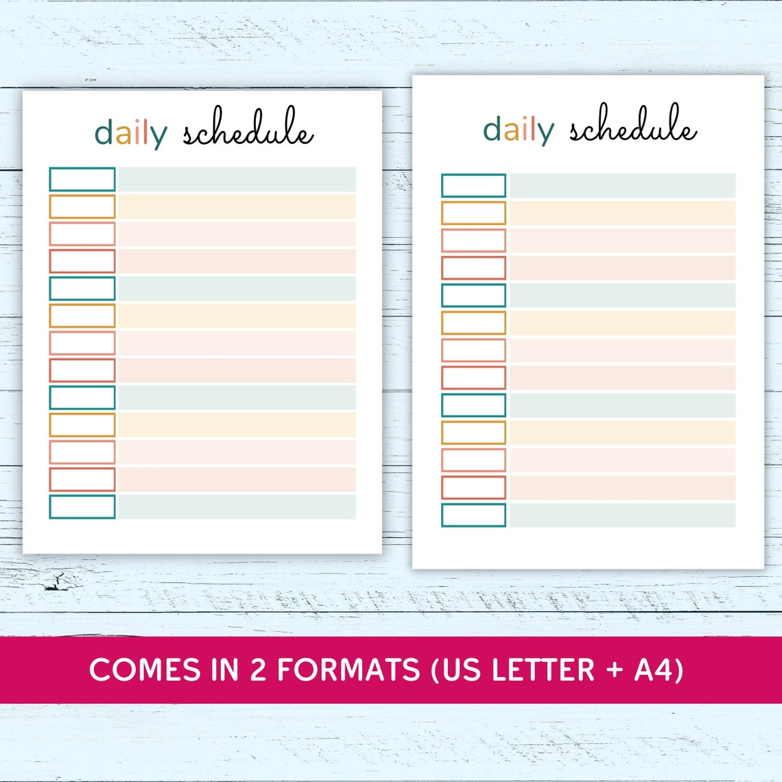 Editable Daily Schedule Template for Kids Printable Kids' Daily ...