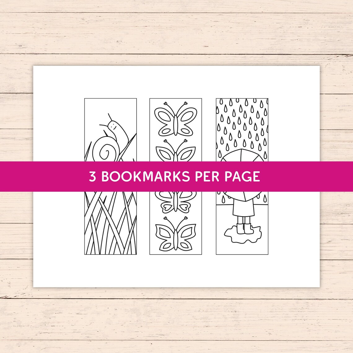 Printable Spring Coloring Bookmarks Set of 6 PDF Instant Digital ...