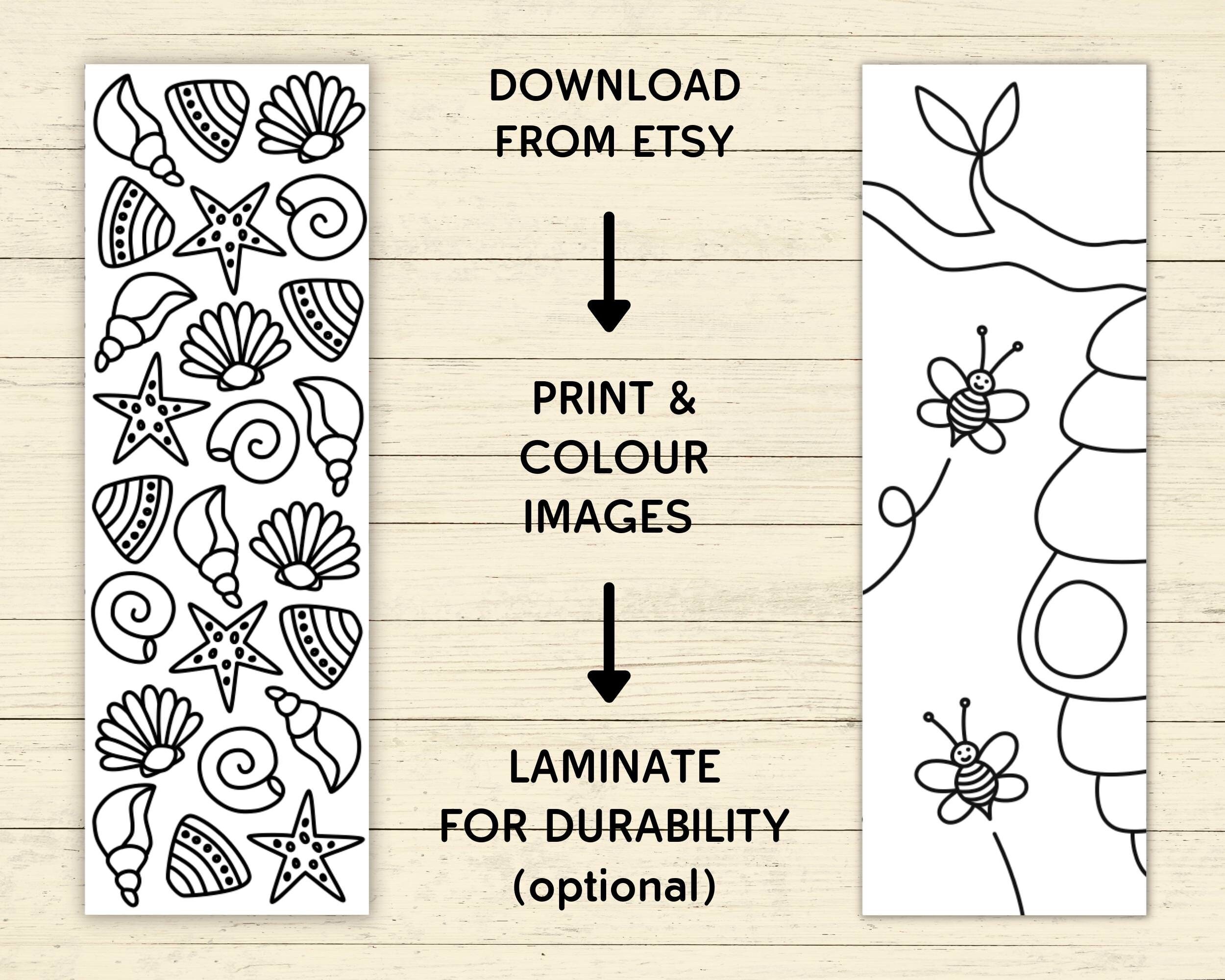 Printable Summer Coloring Bookmarks Set of 6 PDF Instant - Etsy