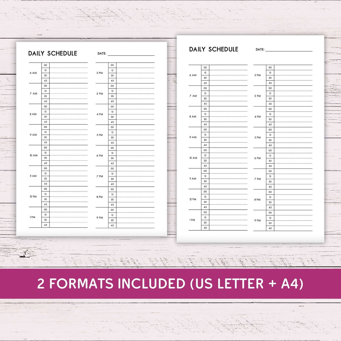 Printable 15-minute Schedule Planner - Editable Instant Download ...