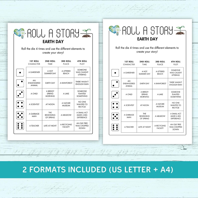 Earth Day Roll a Story - Creative Writing Prompt Activity - Printable ...