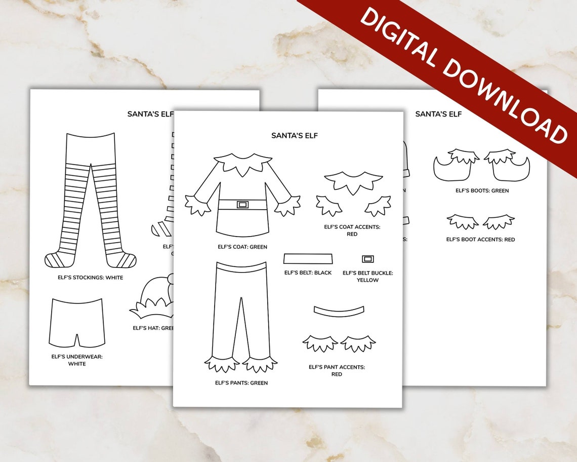 Printable Templates for Santa's Clothesline Mrs Claus - Etsy