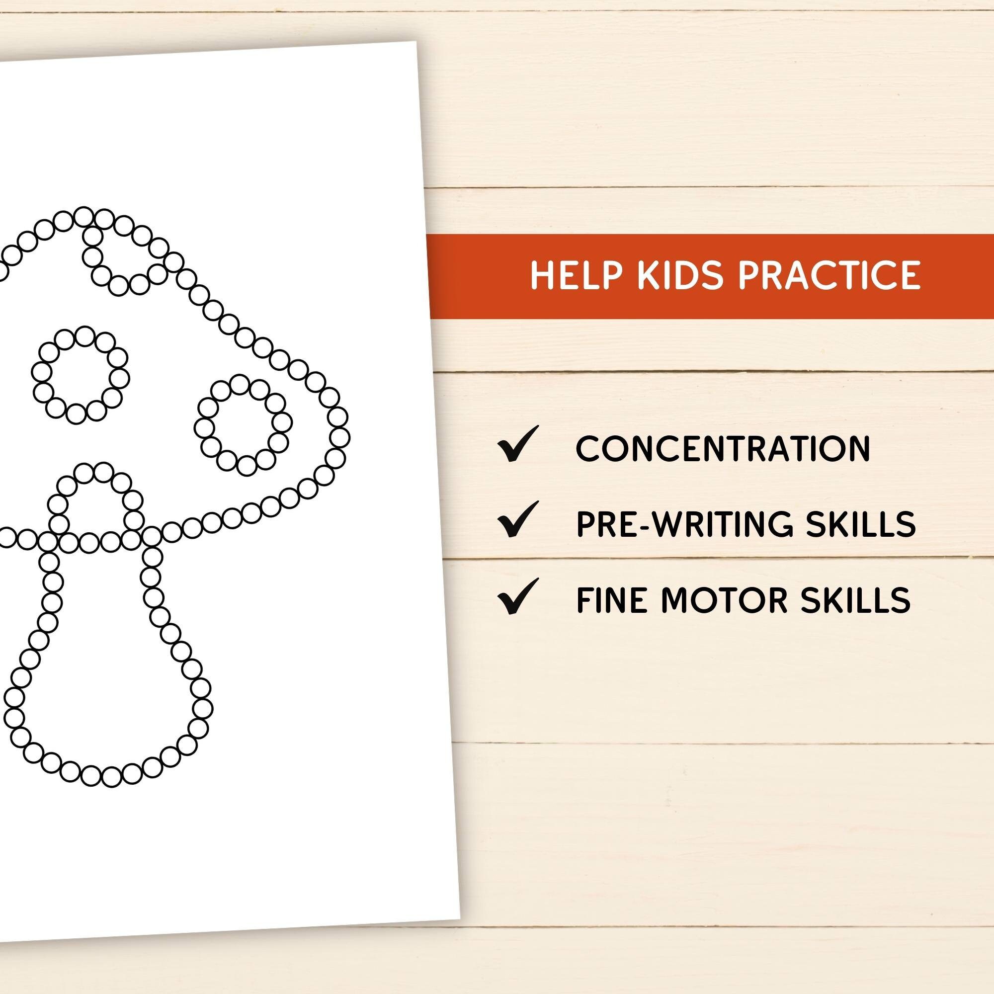 Fall Q-tip Tracing Sheets - Printable Preschool Worksheets for Fine ...