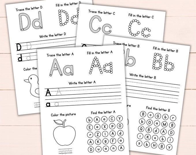 ALPHABET Tracing Worksheets, Fine Motor Development, Letter Formation ...