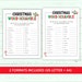 Christmas Word Scramble Printable Holiday Activity Christmas Party Game ...