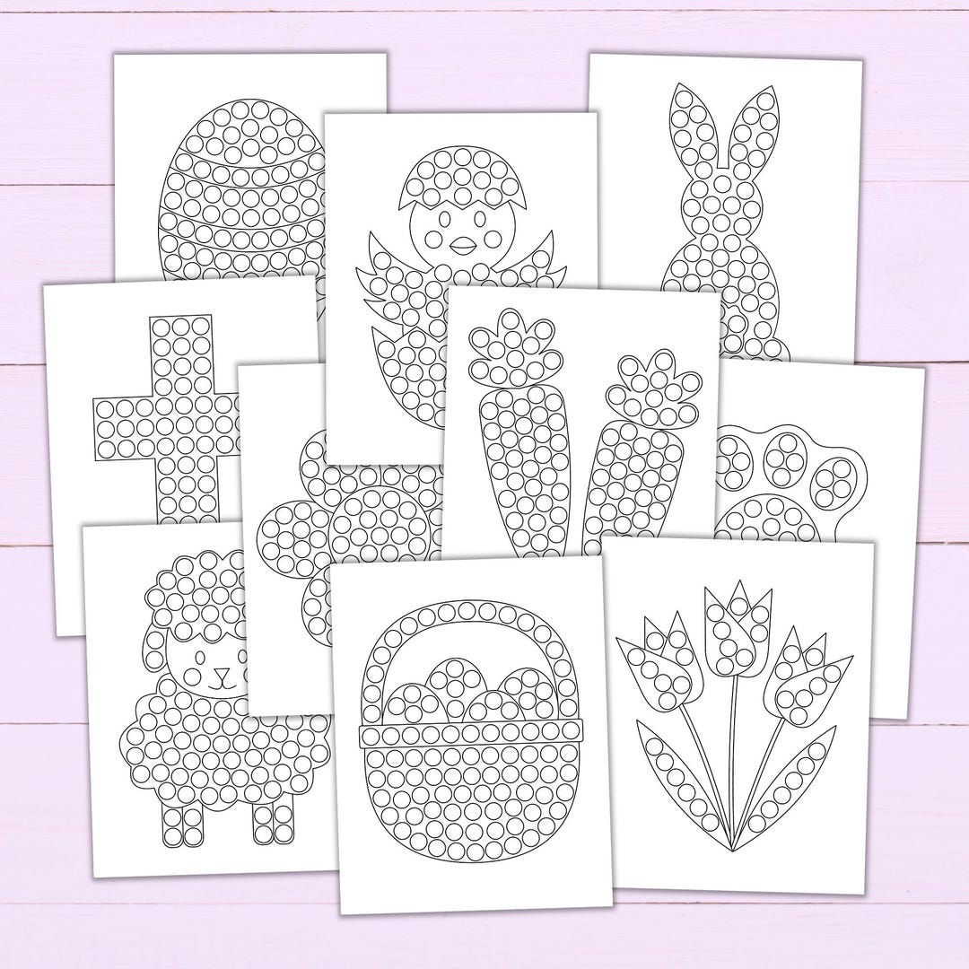 Easter Dot Marker Coloring Pages - Dot Marker Worksheets - Preschool ...
