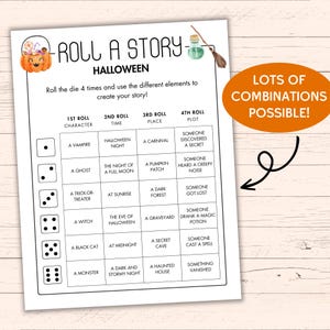Halloween Roll a Story - Creative Writing Prompt Activity - Printable ...
