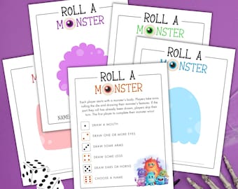Roll A Monster Game | Printable Halloween Game | Halloween Activity for ...