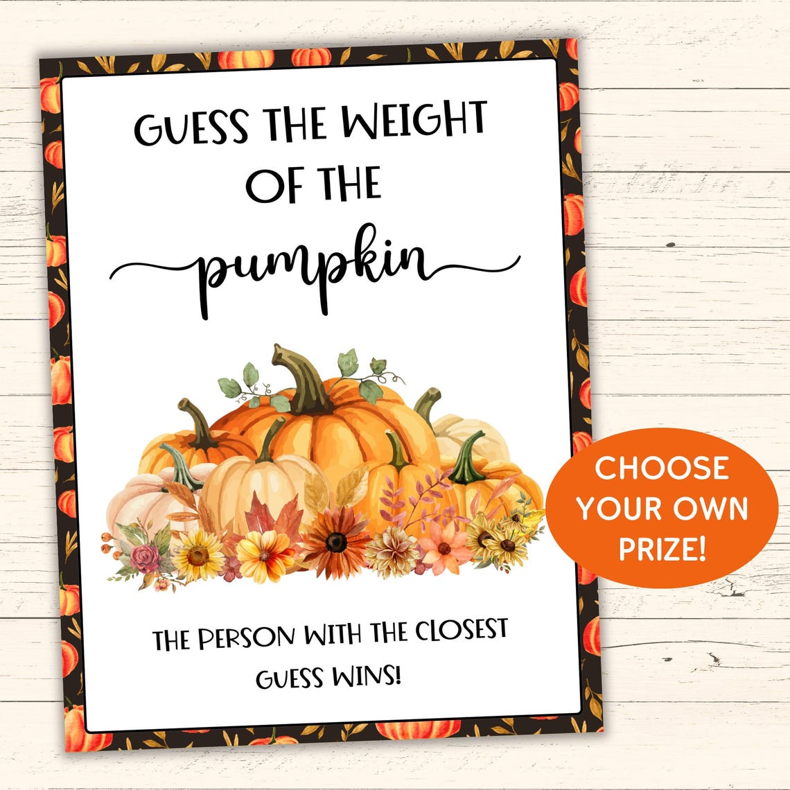 Pumpkin Guessing Game - Printable Halloween Party Game - Classroom Game ...