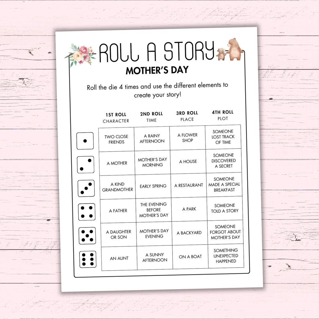 Mother's Day Roll a Story - Creative Writing Prompts - Printable Story ...