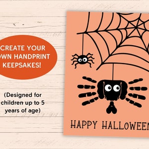 Halloween Spider Handprint Craft Template Handprint Art Kit - Etsy Canada