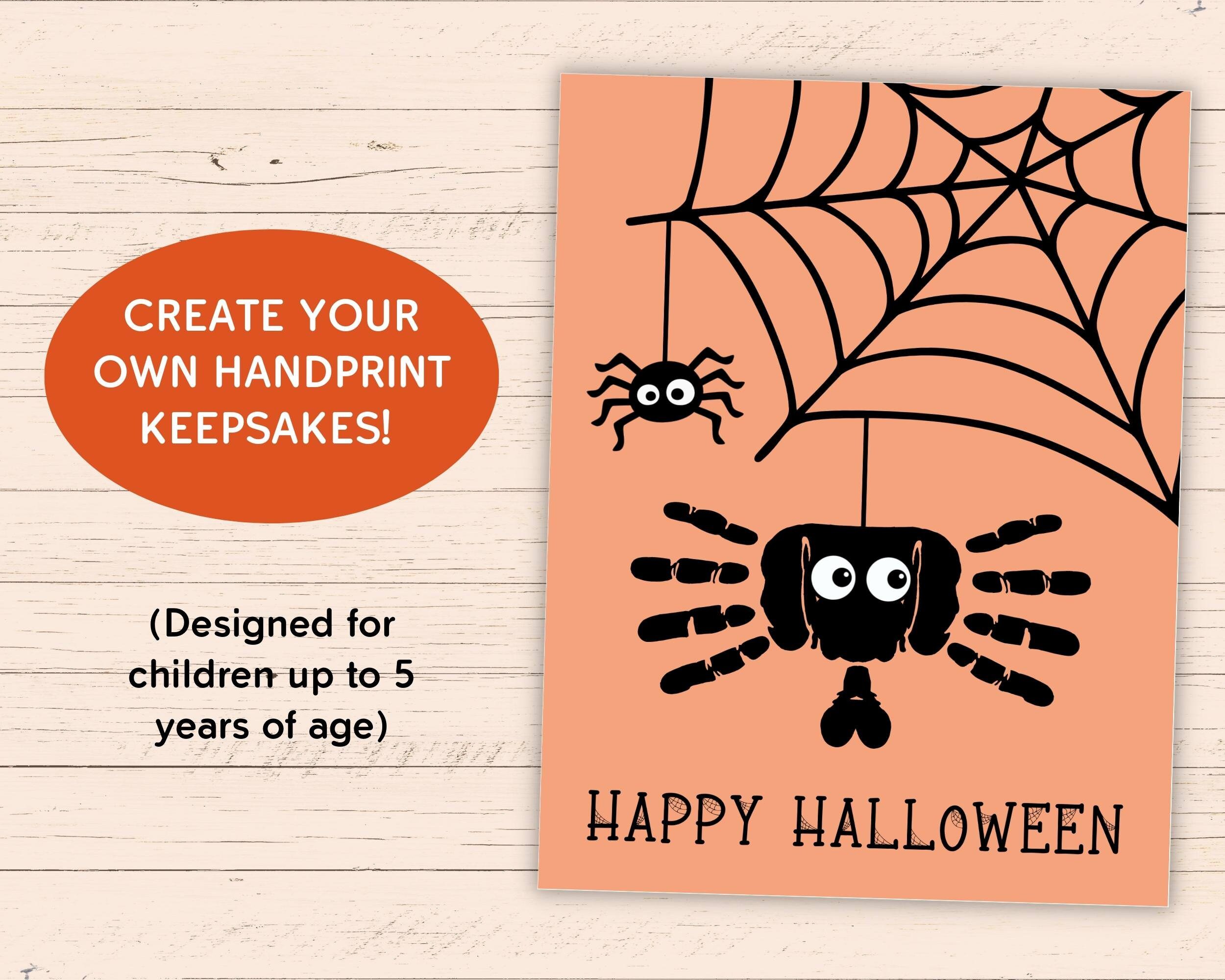 Halloween Spider Handprint Craft Template Handprint Art Kit - Etsy
