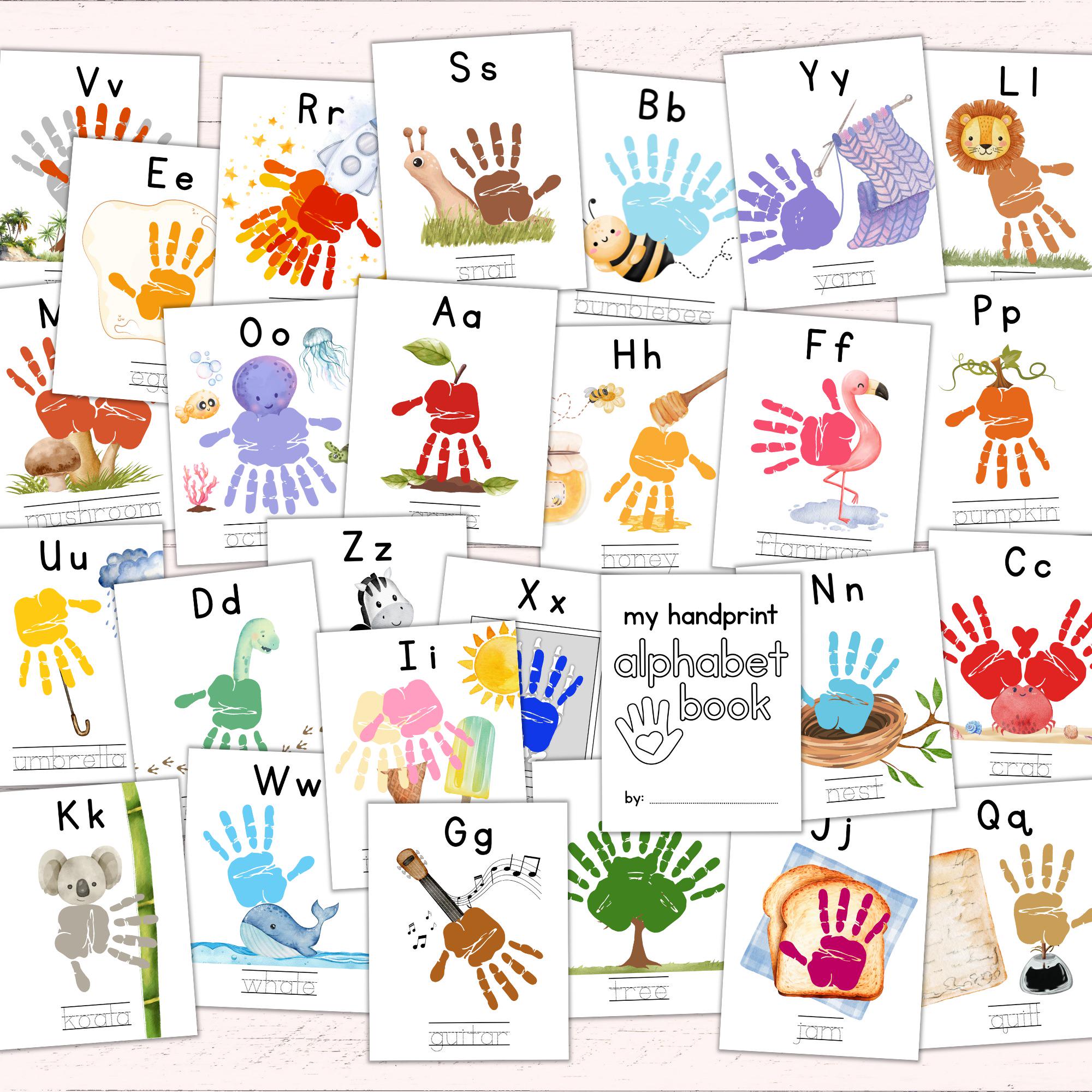 Alphabet Handprint Book - ABC Handprint Art Craft - Preschool ...