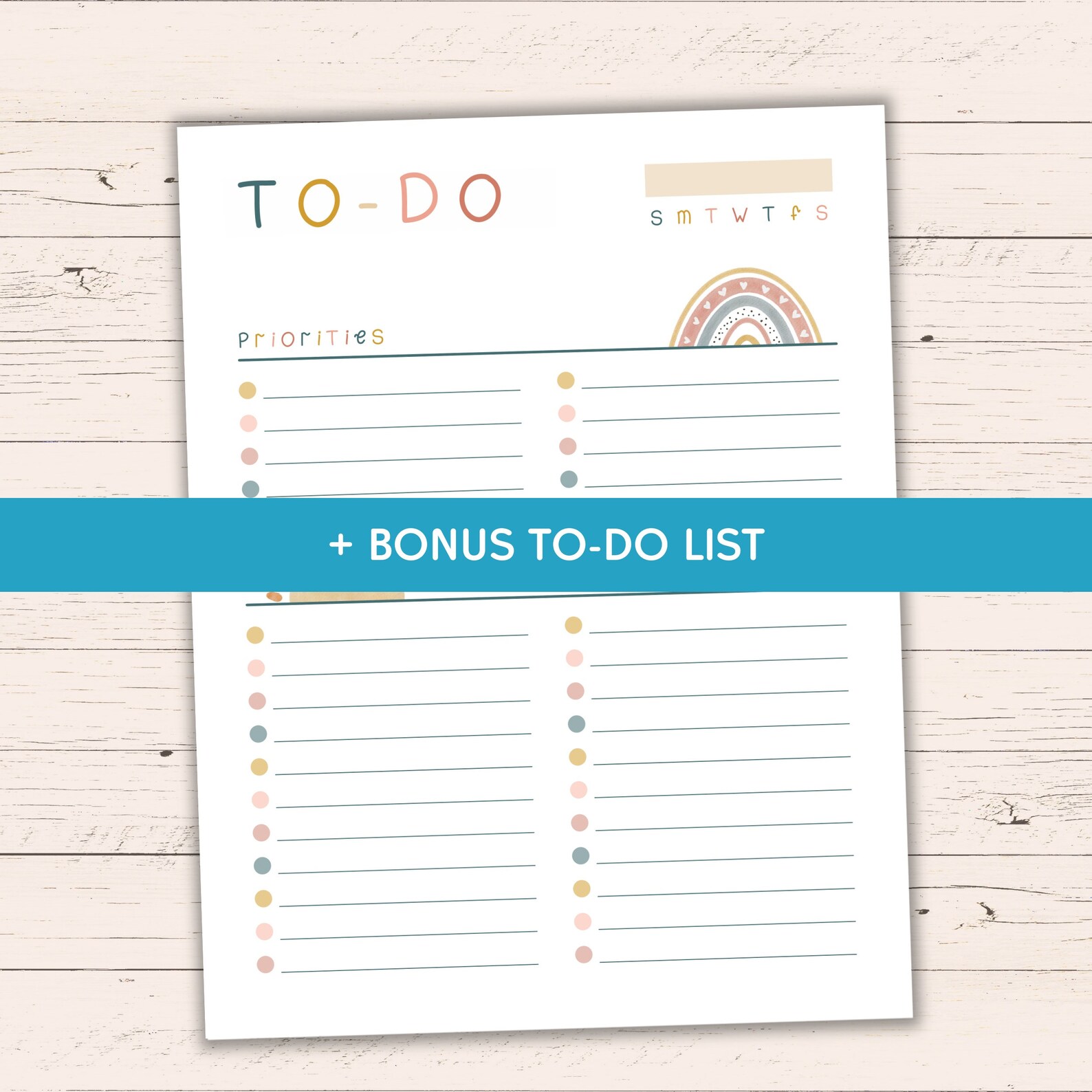 Printable Boho Daily + Weekly + Monthly Planner Page Bundle With Bonus ...