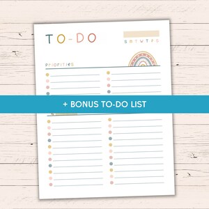 Printable Boho Daily + Weekly + Monthly Planner Page Bundle With Bonus ...