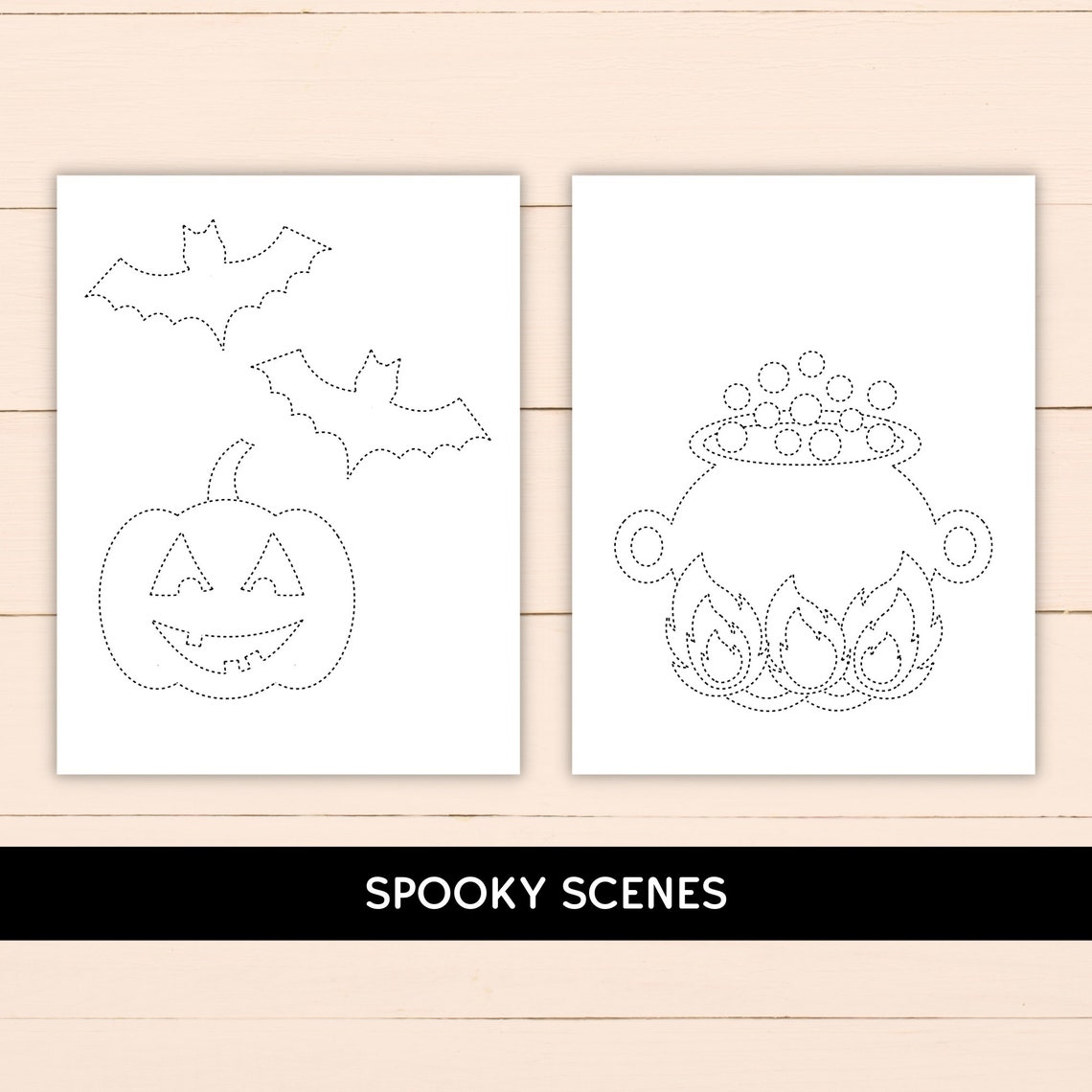 Printable Halloween Trace & Color Sheets Tracing Worksheets for ...