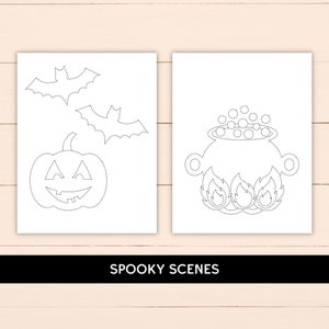 Printable Halloween Trace & Color Sheets Tracing Worksheets for ...