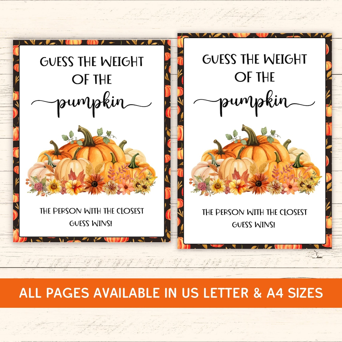 Pumpkin Guessing Game - Printable Halloween Party Game - Classroom Game ...