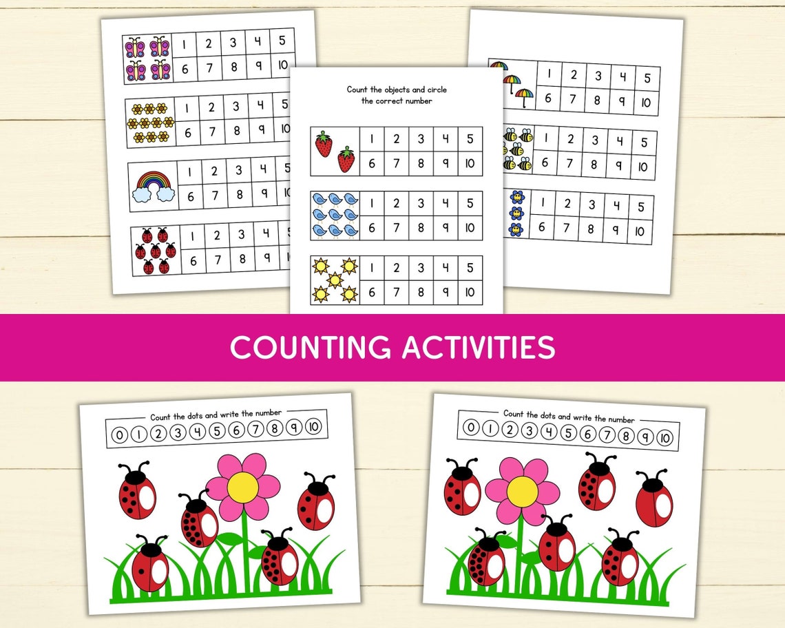 Spring Counting Activity Bundle for Toddlers & Preschoolers - Etsy