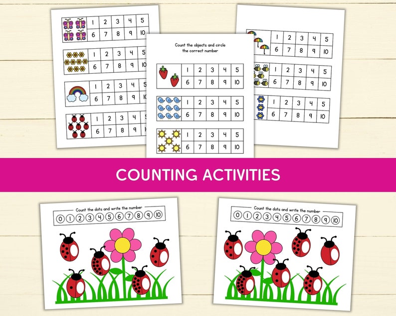 Spring Counting Activity Bundle for Toddlers & Preschoolers - Etsy