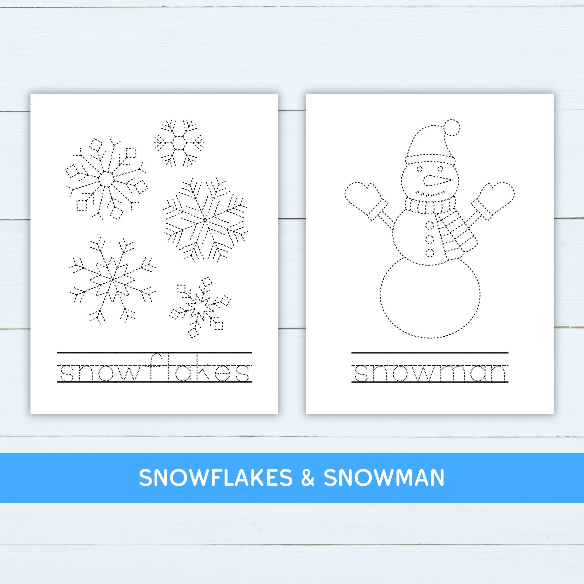 Printable Winter Tracing Sheets Tracing Worksheets for Preschool ...