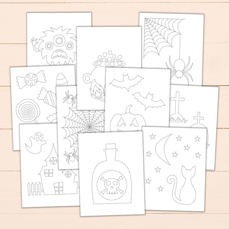 Printable Halloween Trace & Color Sheets Tracing Worksheets for ...