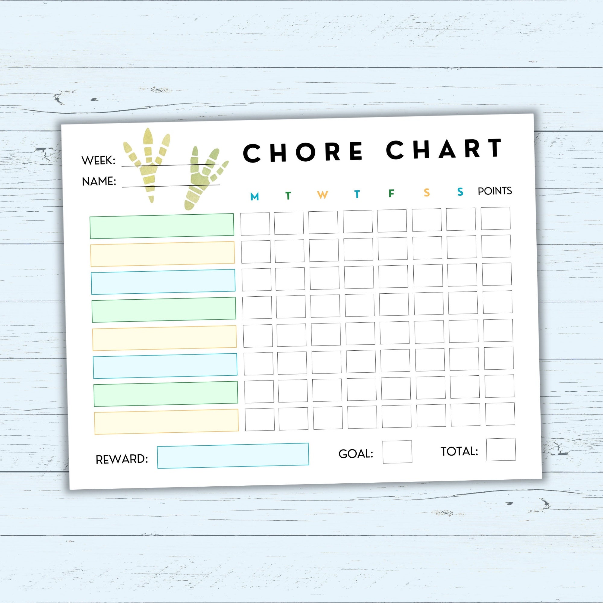 Editable Chore Tracker Printable
