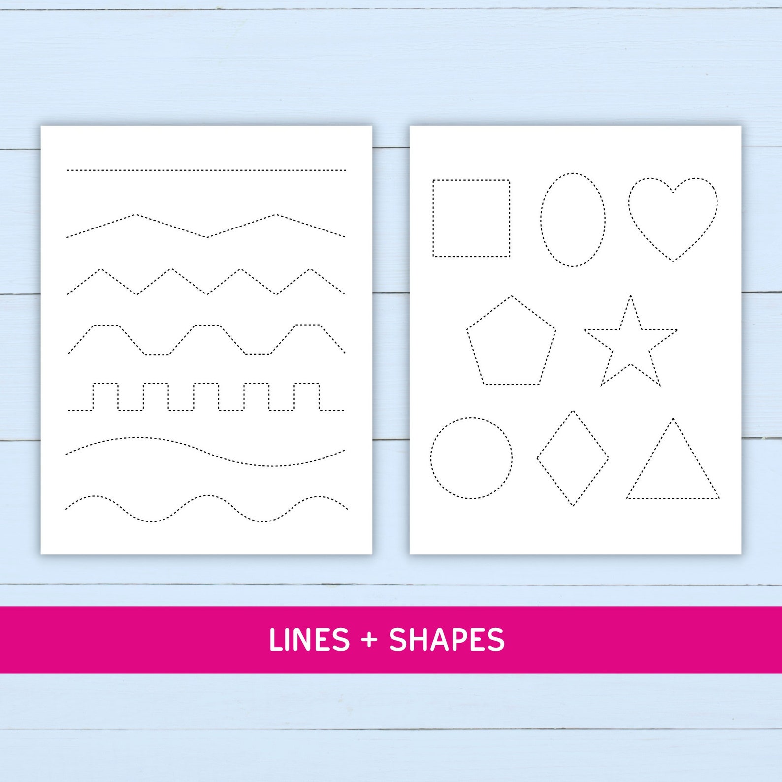 41-PAGE BUNDLE - Cutting Practice & Tracing Worksheets - Beginning ...