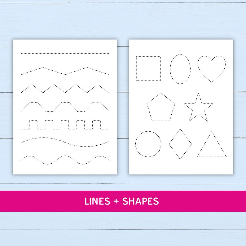 41-PAGE BUNDLE - Cutting Practice & Tracing Worksheets - Beginning ...