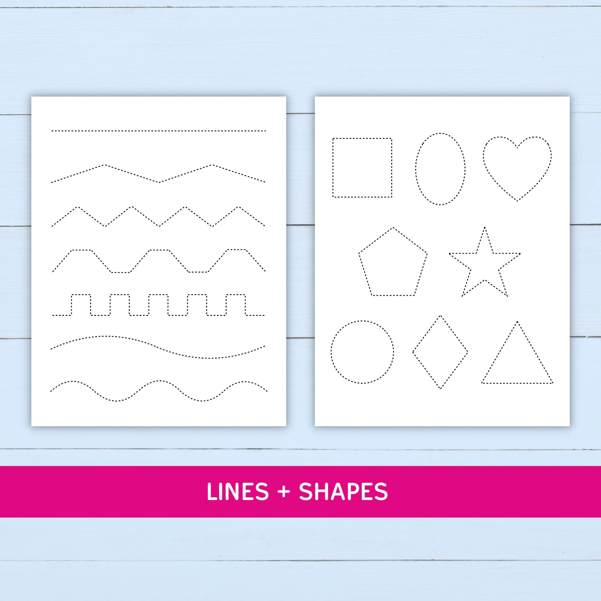 41-PAGE BUNDLE - Cutting Practice & Tracing Worksheets - Beginning ...