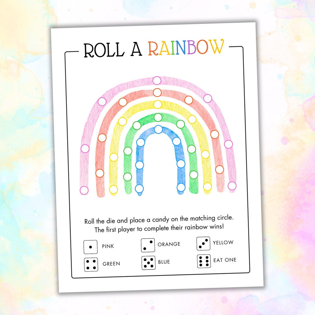 Roll a Rainbow Game - St Patrick's Day Candy Dice Game - Classroom St ...