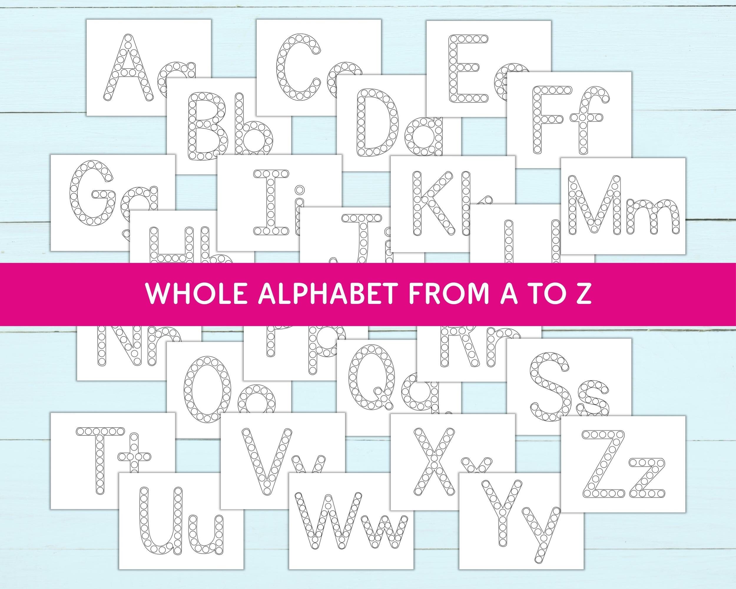 Printable Alphabet Dot Marker Pages Alphabet Do-at-dot Worksheets ...