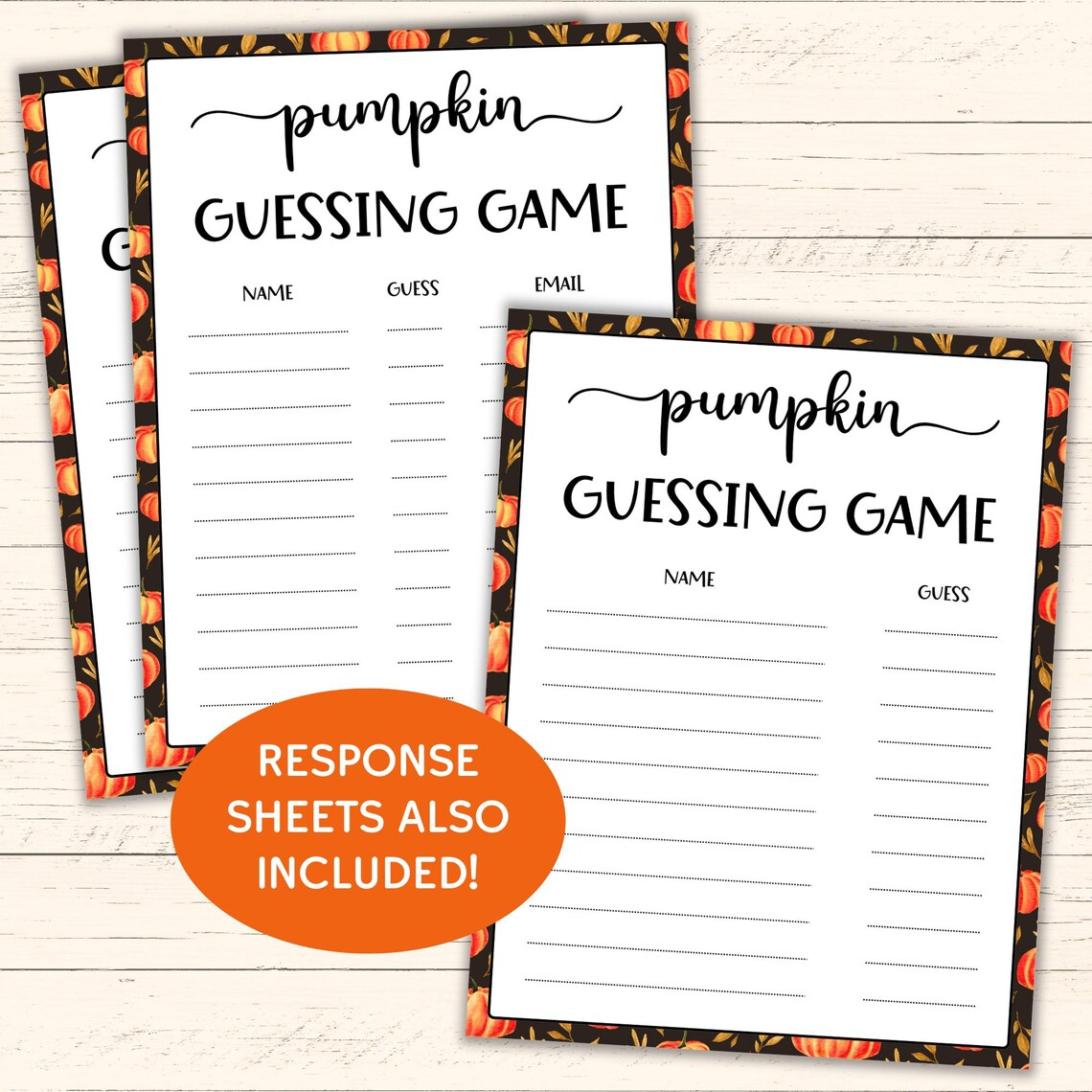 Pumpkin Guessing Game - Printable Halloween Party Game - Classroom Game ...