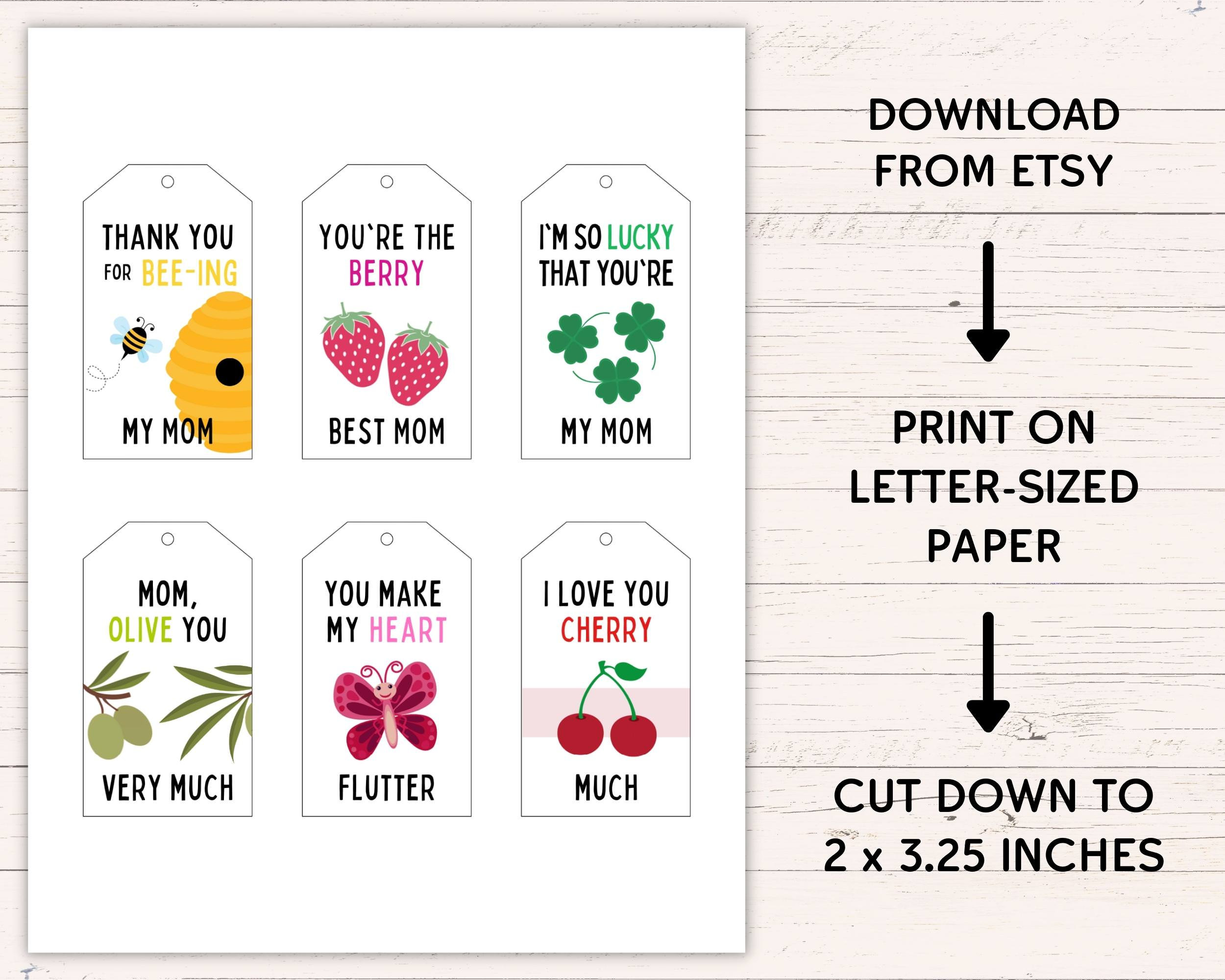 Cute Printable Mother's Day Gift Tag Bundle With Puns - Etsy Canada