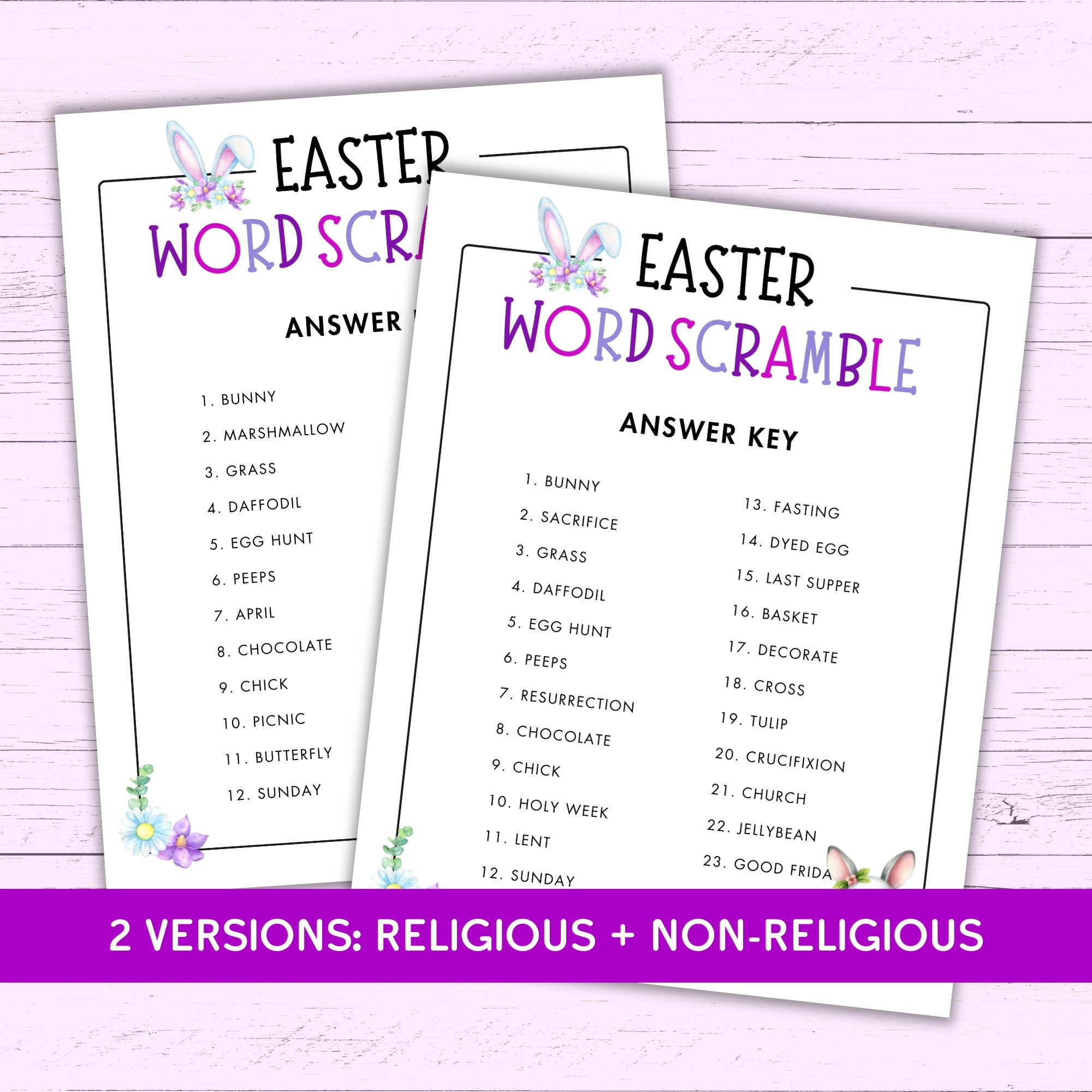 Easter Word Scramble - Printable Easter Activity - Easter Party Game ...