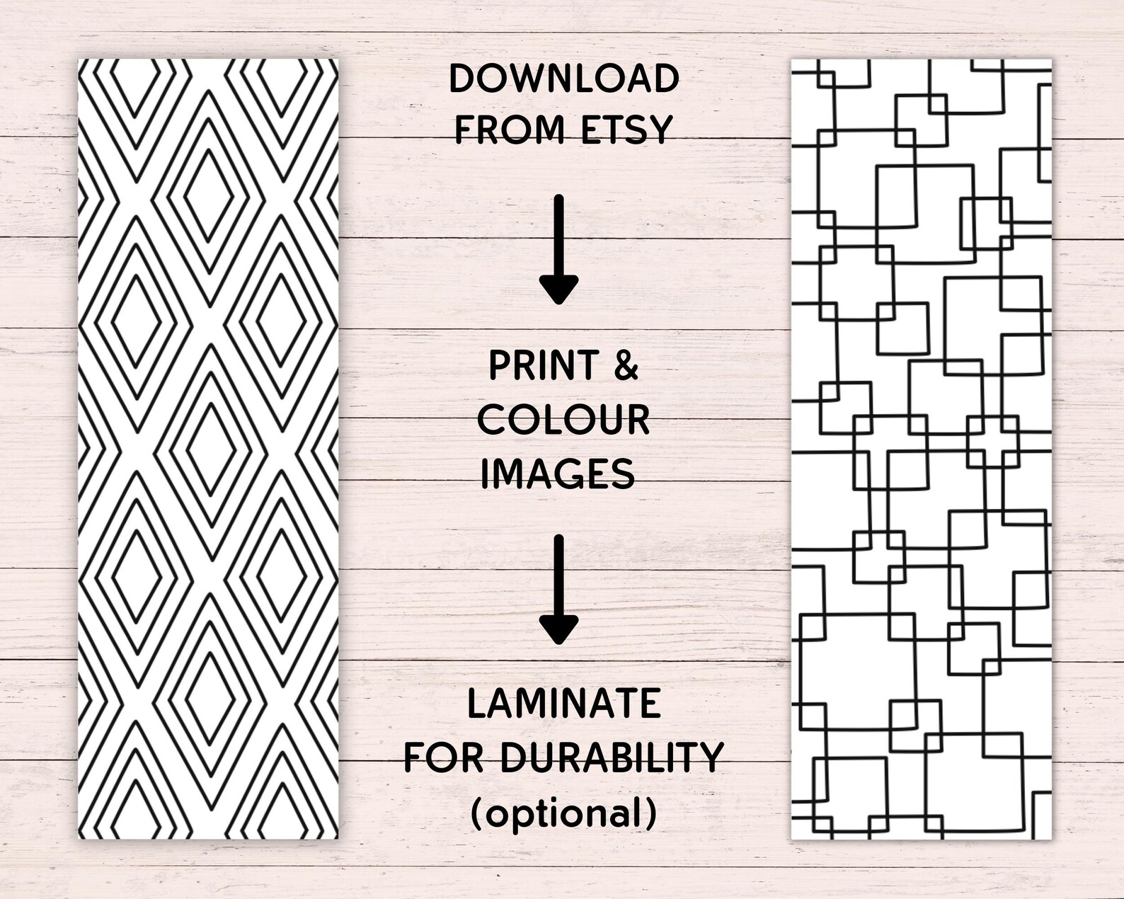 Printable Geometric Coloring Bookmarks Set of 6 PDF - Etsy
